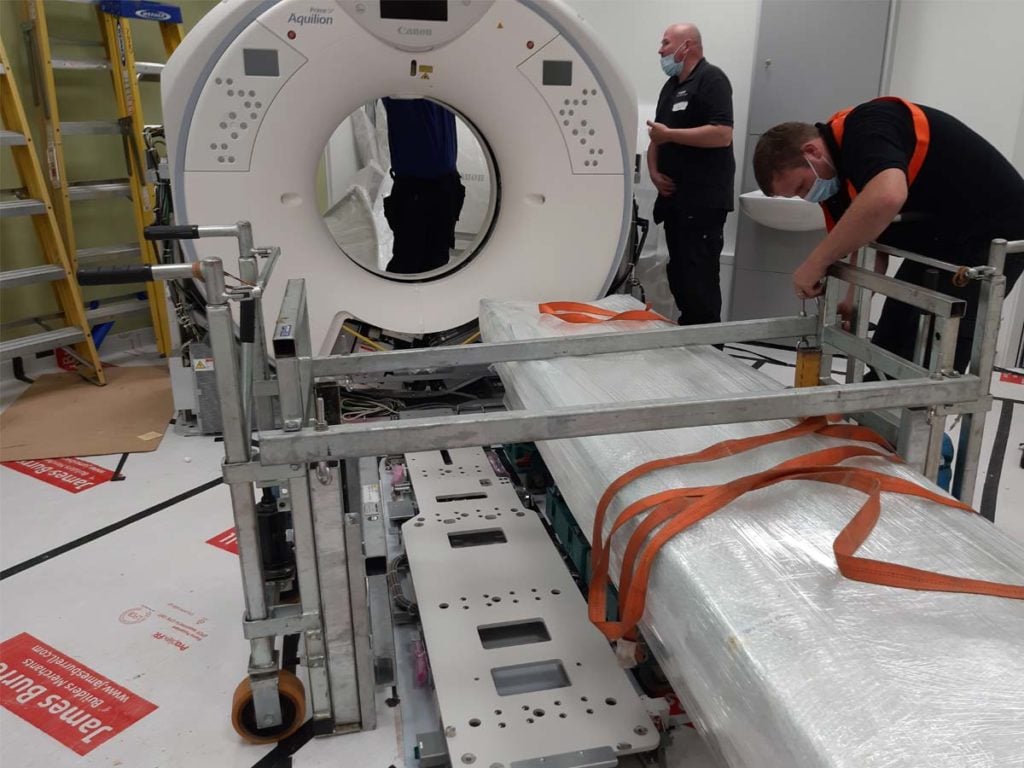 Moving an Aquilion Prime SP CT scanner for Canon Medical Systems Europe ...
